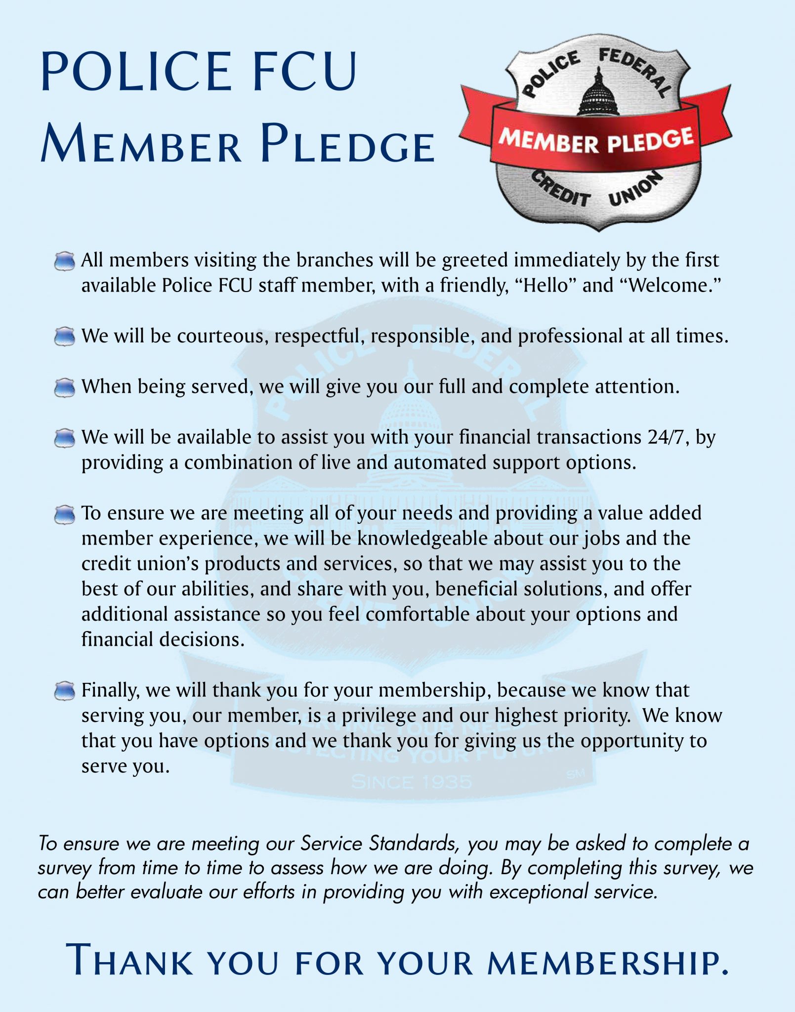 Membership Pledge | Police FCU