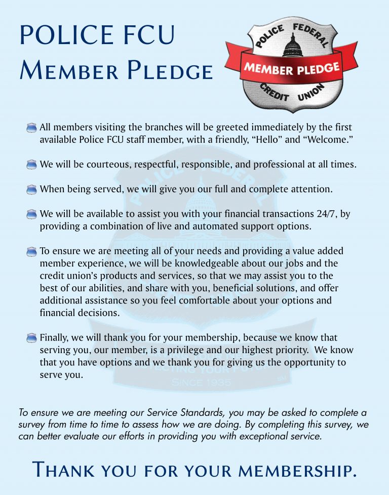 Membership Pledge | Police FCU